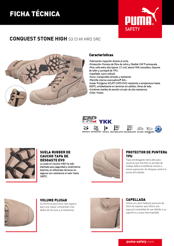 Tenis De Seguridad Conquest Stone High Talla 43